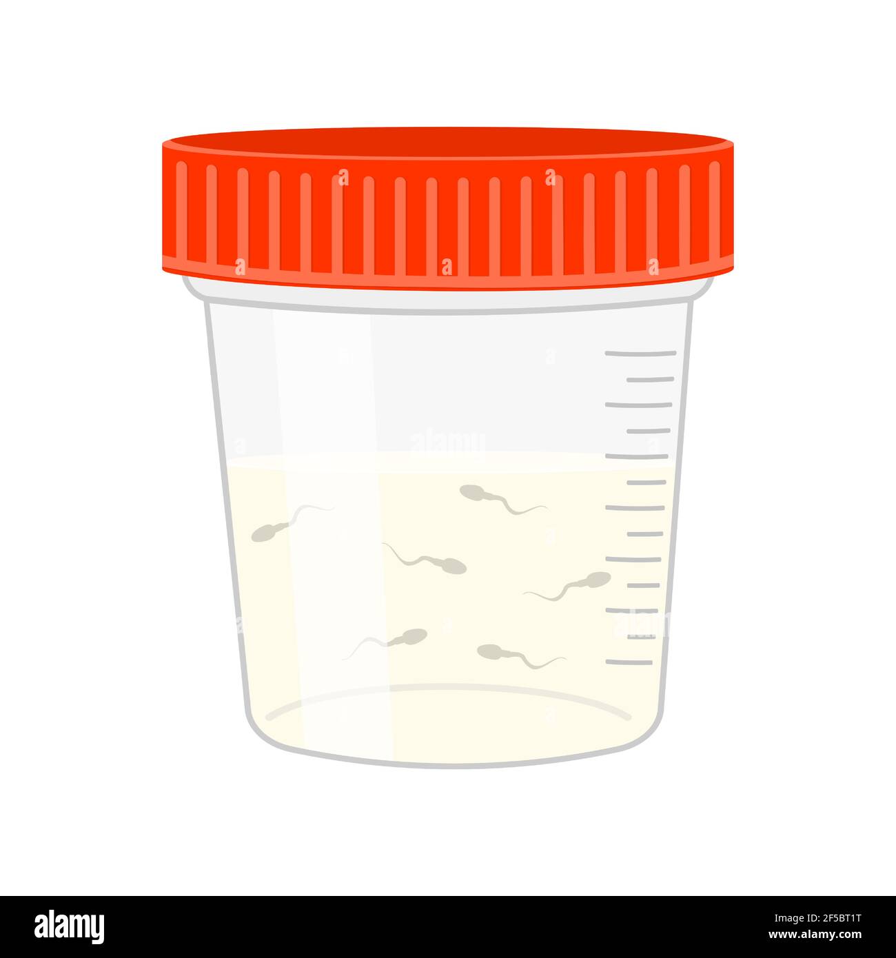 Semen analysis. Sperm sample plastic container isolated on white ...