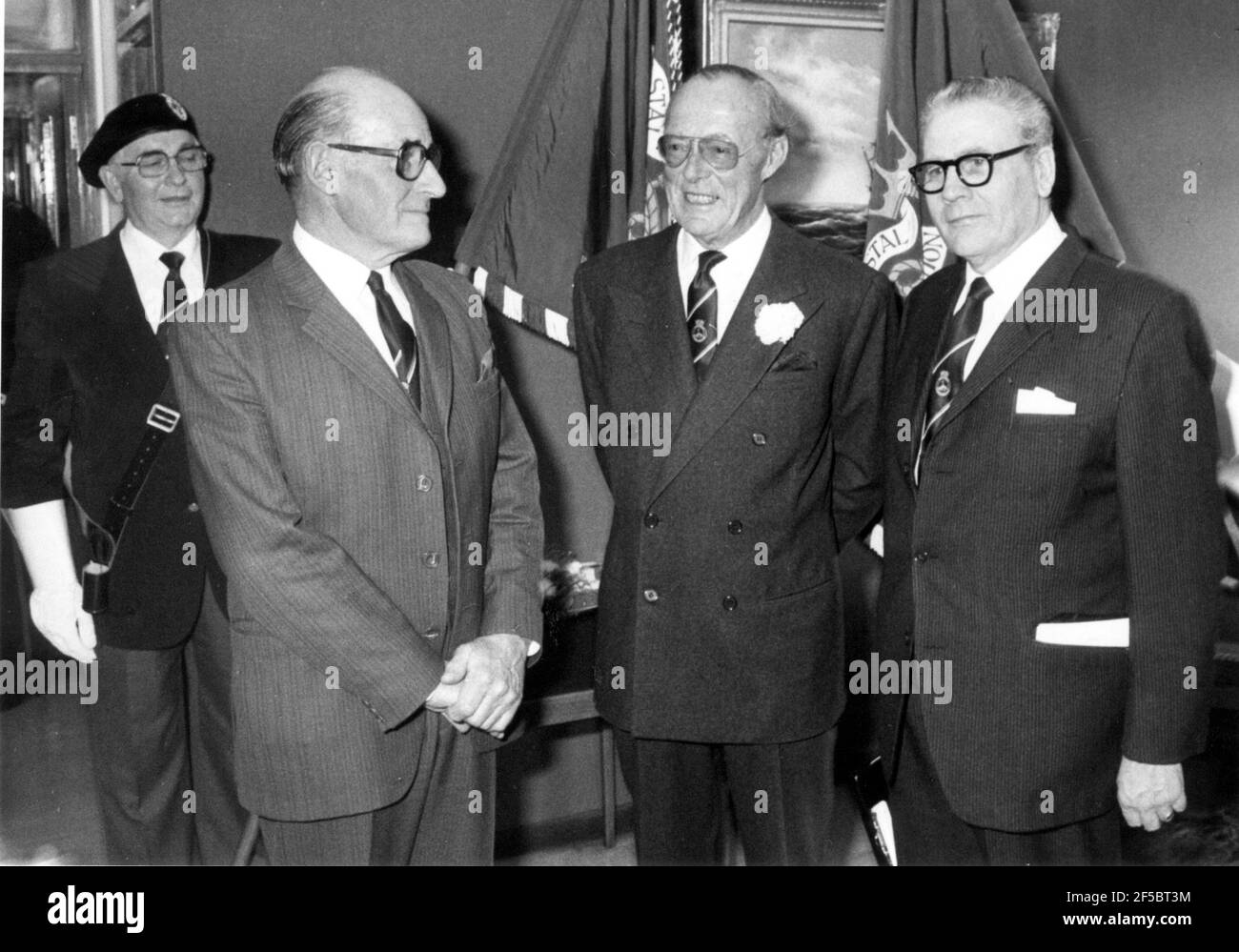 PRINCE BERNHARD OF THE NETHERLANDS IN PORTSMOUTH ATTENDING REUNION OF ...