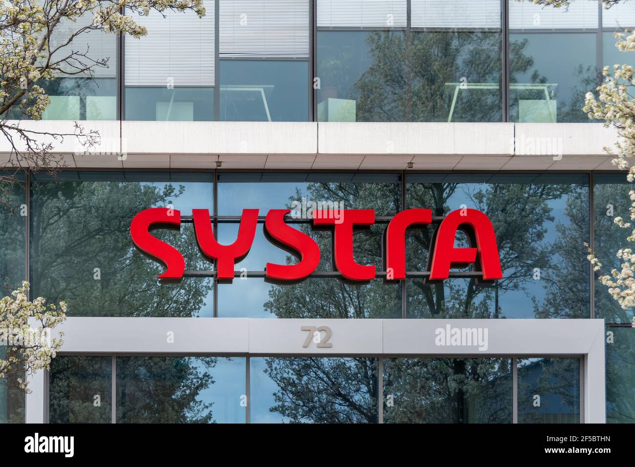 Exterior view of the headquarters building of Systra, an international ...