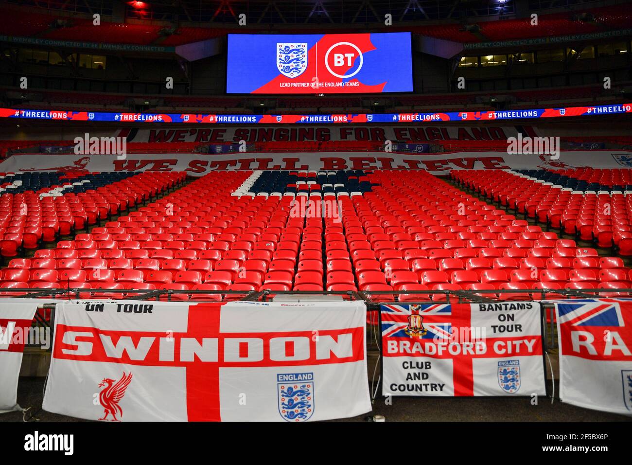 London, UK. 25th Mar, 2021. General view inside the stadium of Wembley ...