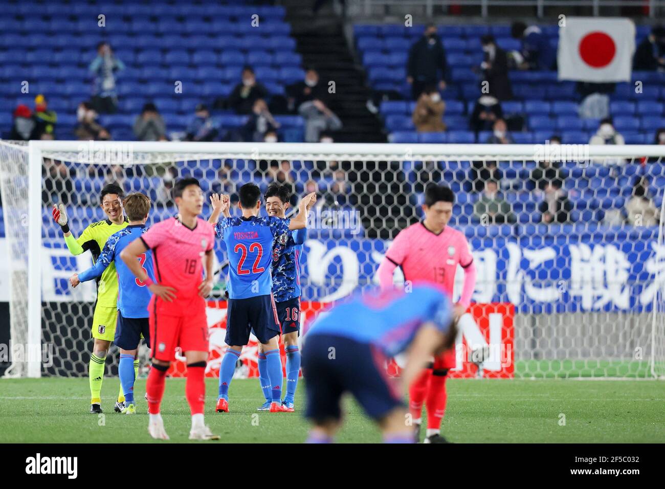 Kanagawa, Japan. 25th Mar, 2021. Two team groups Football/Soccer ...