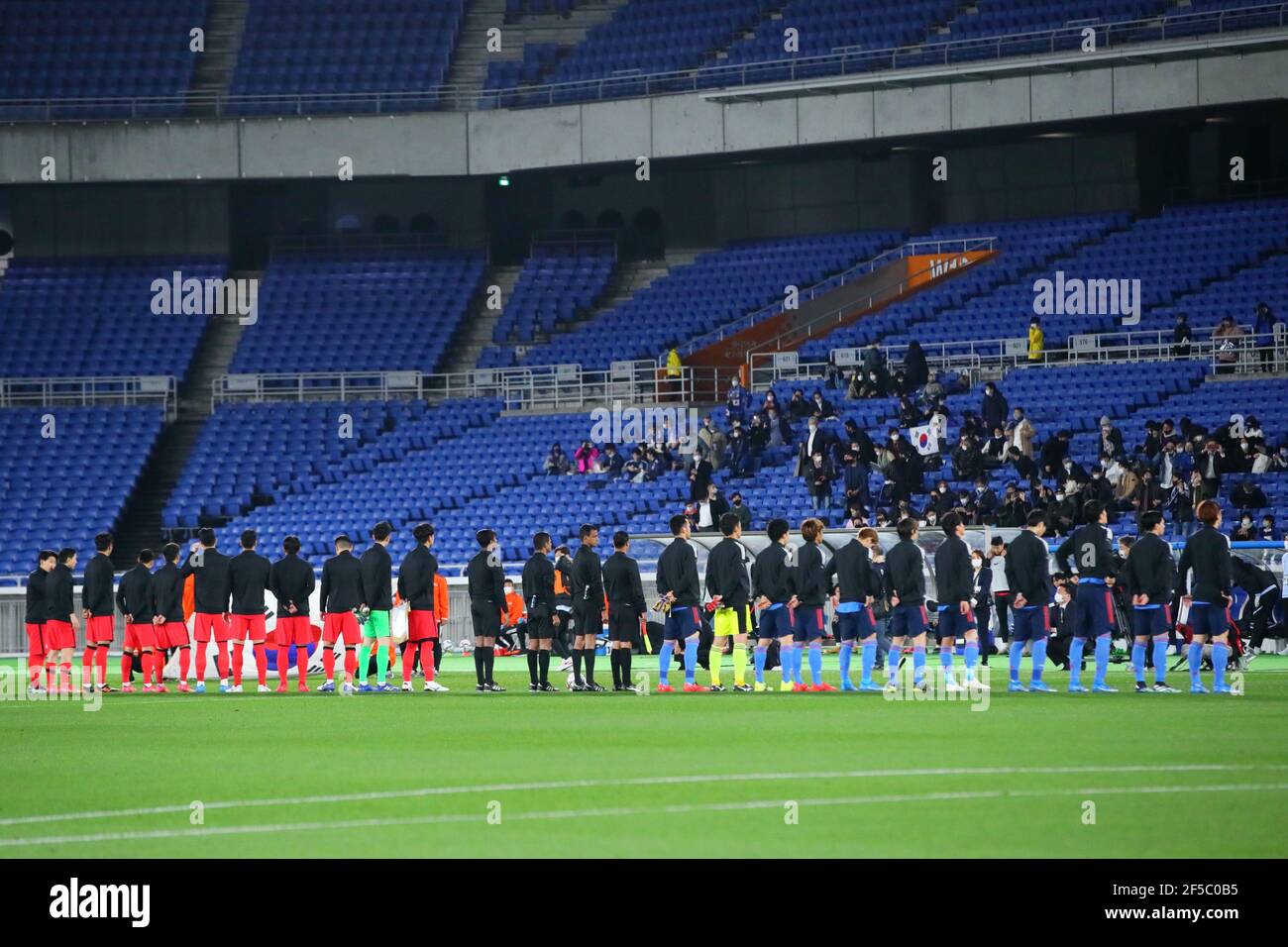 Kanagawa, Japan. 25th Mar, 2021. Two team groups Football/Soccer ...