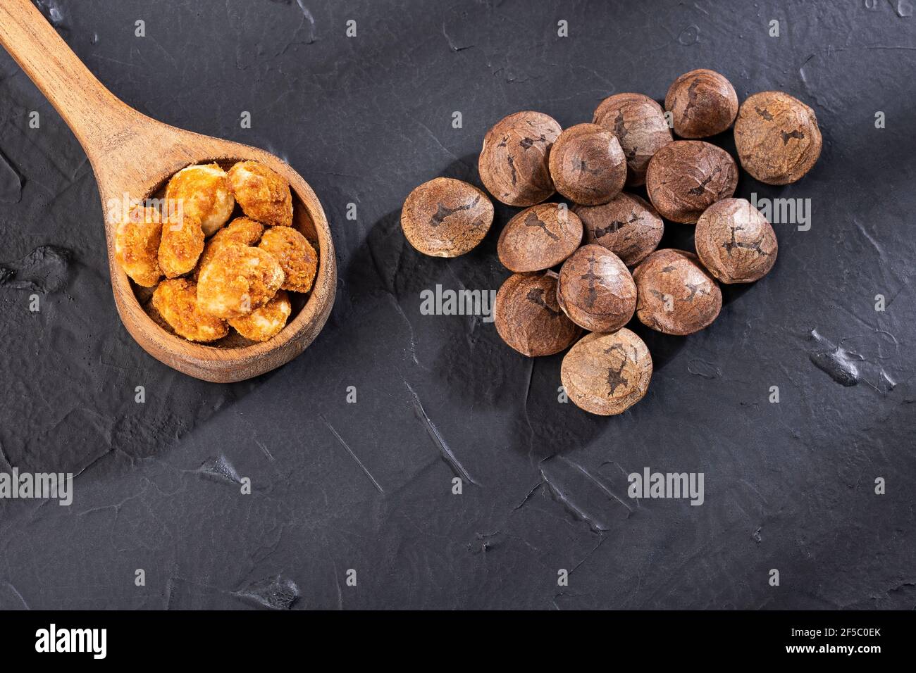 Delicious and healthy sacha inchi peanuts - Plukenetia volubilis Stock ...