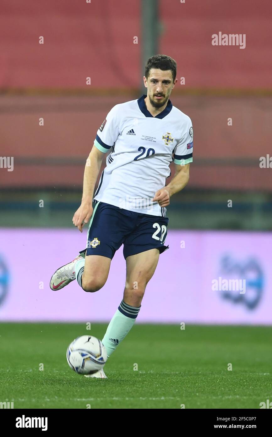 Parma, Italy. March 25 2021: Craig Cathcart (Northern Ireland) during ...