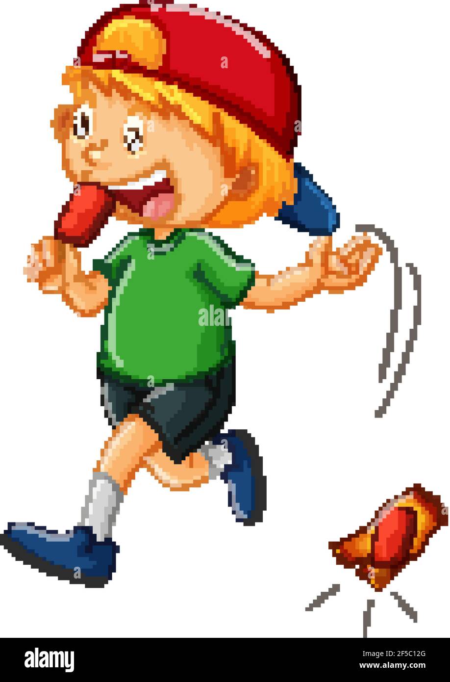 A boy throwing garbage on the ground isolated illustration Stock Vector ...