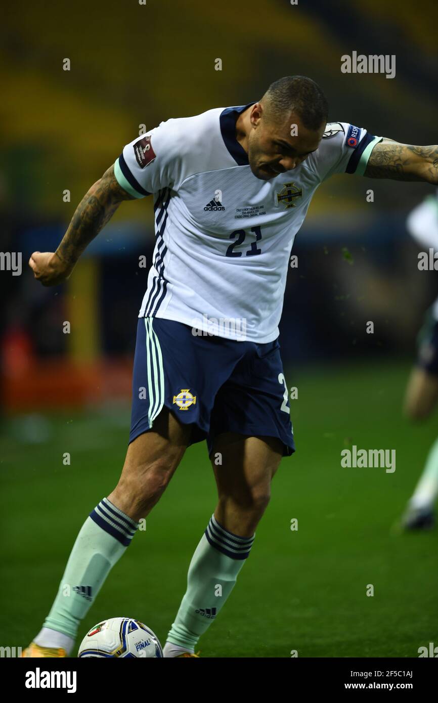 Parma, Italy. March 25 2021: Josh Magennis (Northern Ireland) during ...
