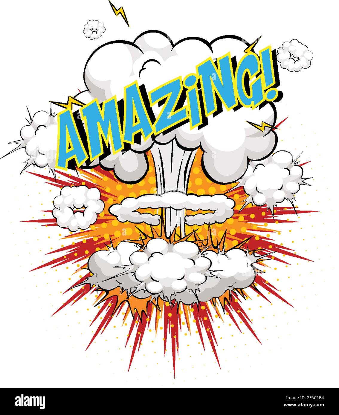 Word Amazing on comic cloud explosion background illustration Stock ...