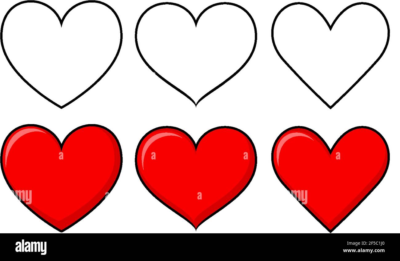 Set of different shapes of heart illustration Stock Vector Image & Art ...