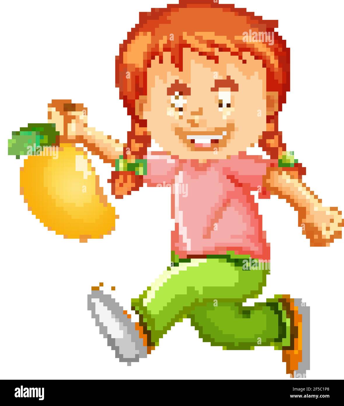A boy holding mango fruit cartoon character isolated on white ...