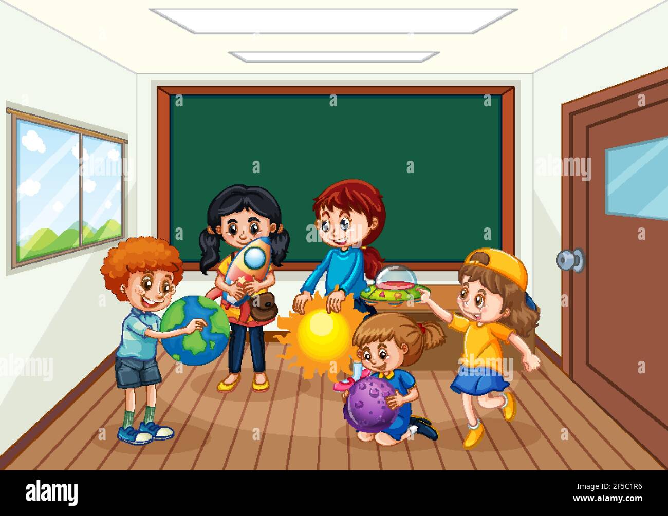 Student in sciene classroom illustration Stock Vector Image & Art - Alamy