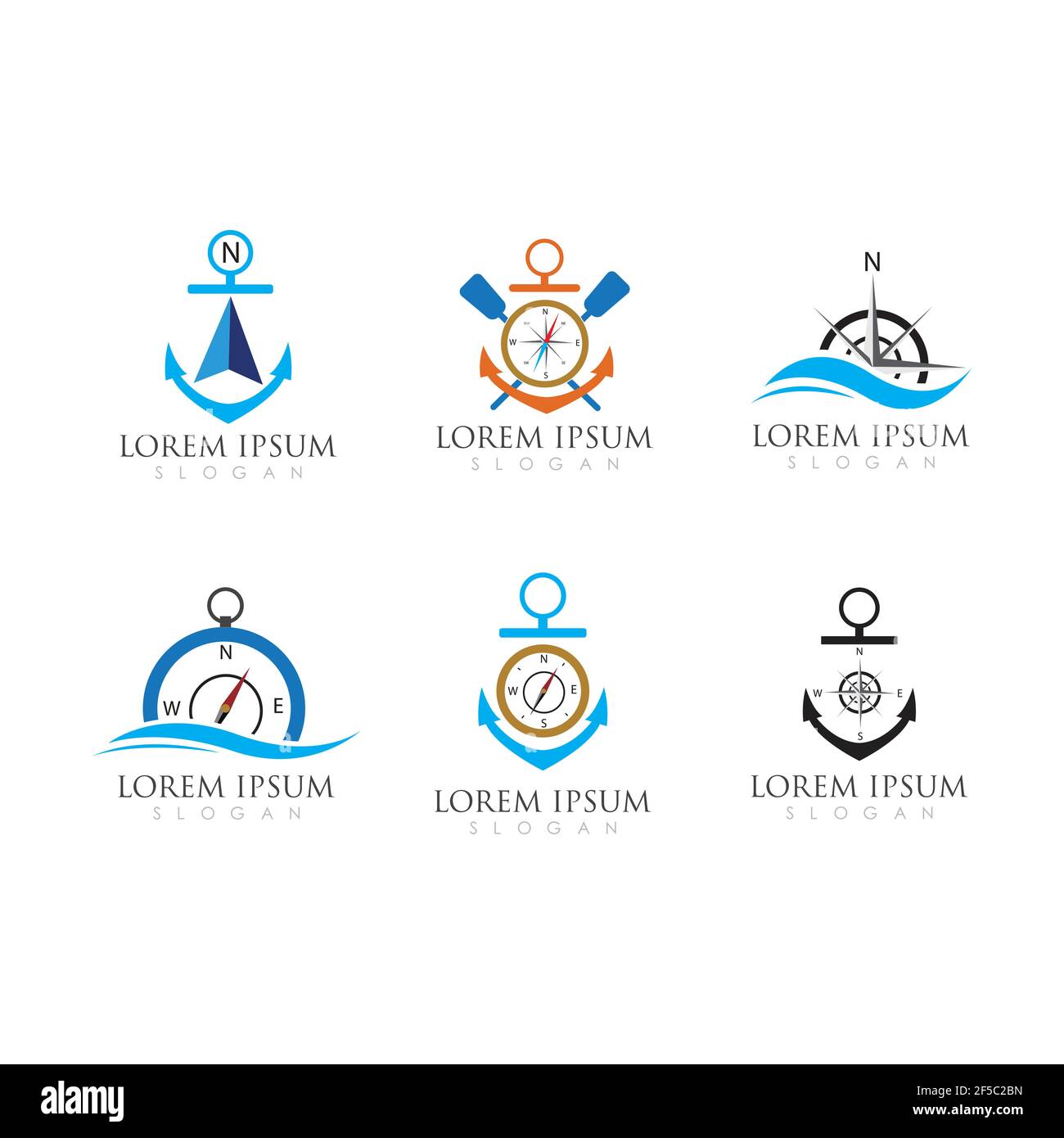 Compass Logo set Template vector icon illustration design Stock Vector ...