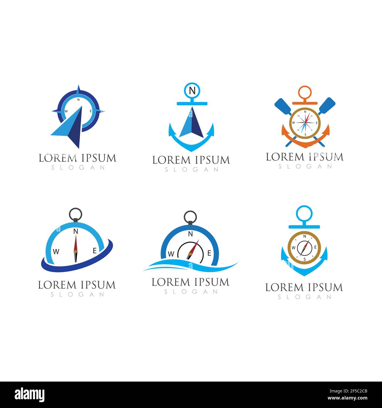 Compass Logo set Template vector icon illustration design Stock Vector ...