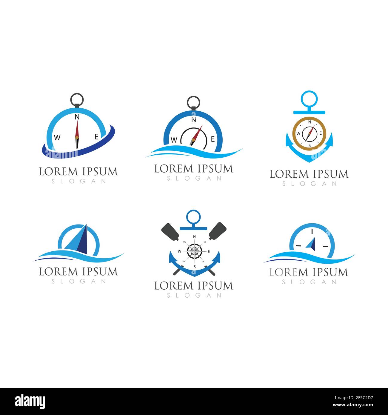 Compass Logo set Template vector icon illustration design Stock Vector ...
