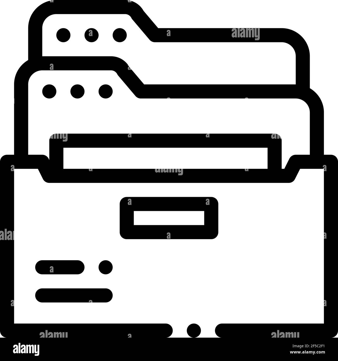 archive folders of administrator line icon vector illustration Stock ...
