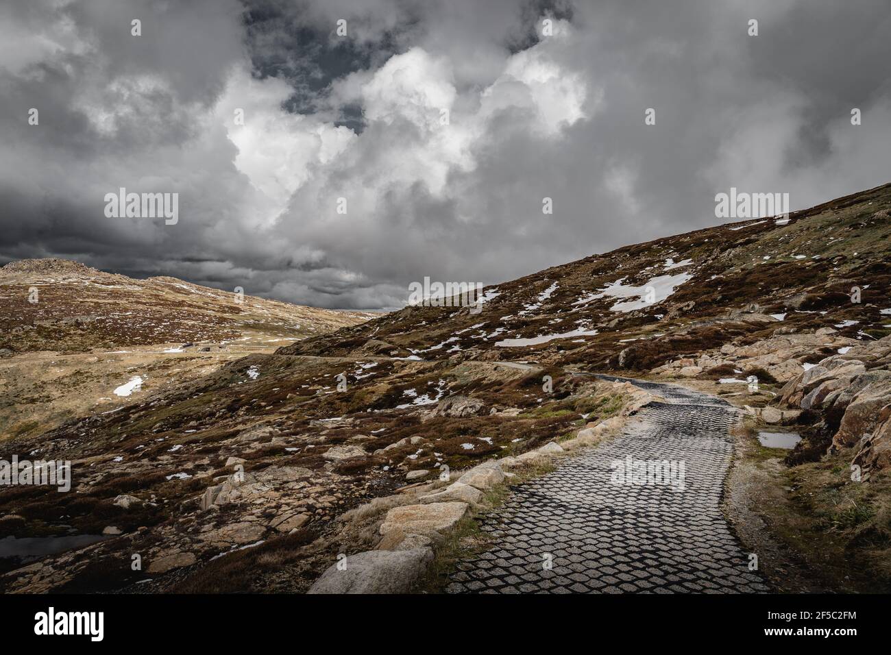 The winding path on the Kosciuszko Summit Walk in Kosciuszko National ...