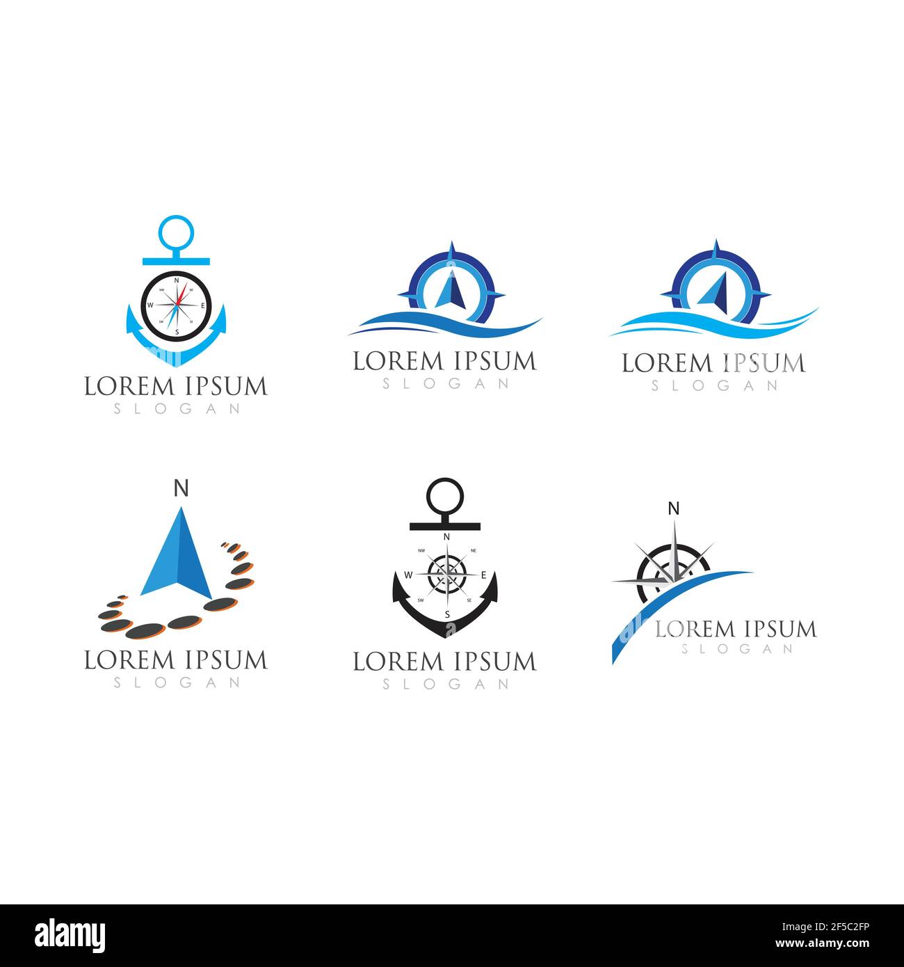 Compass Logo set Template vector icon illustration design Stock Vector ...