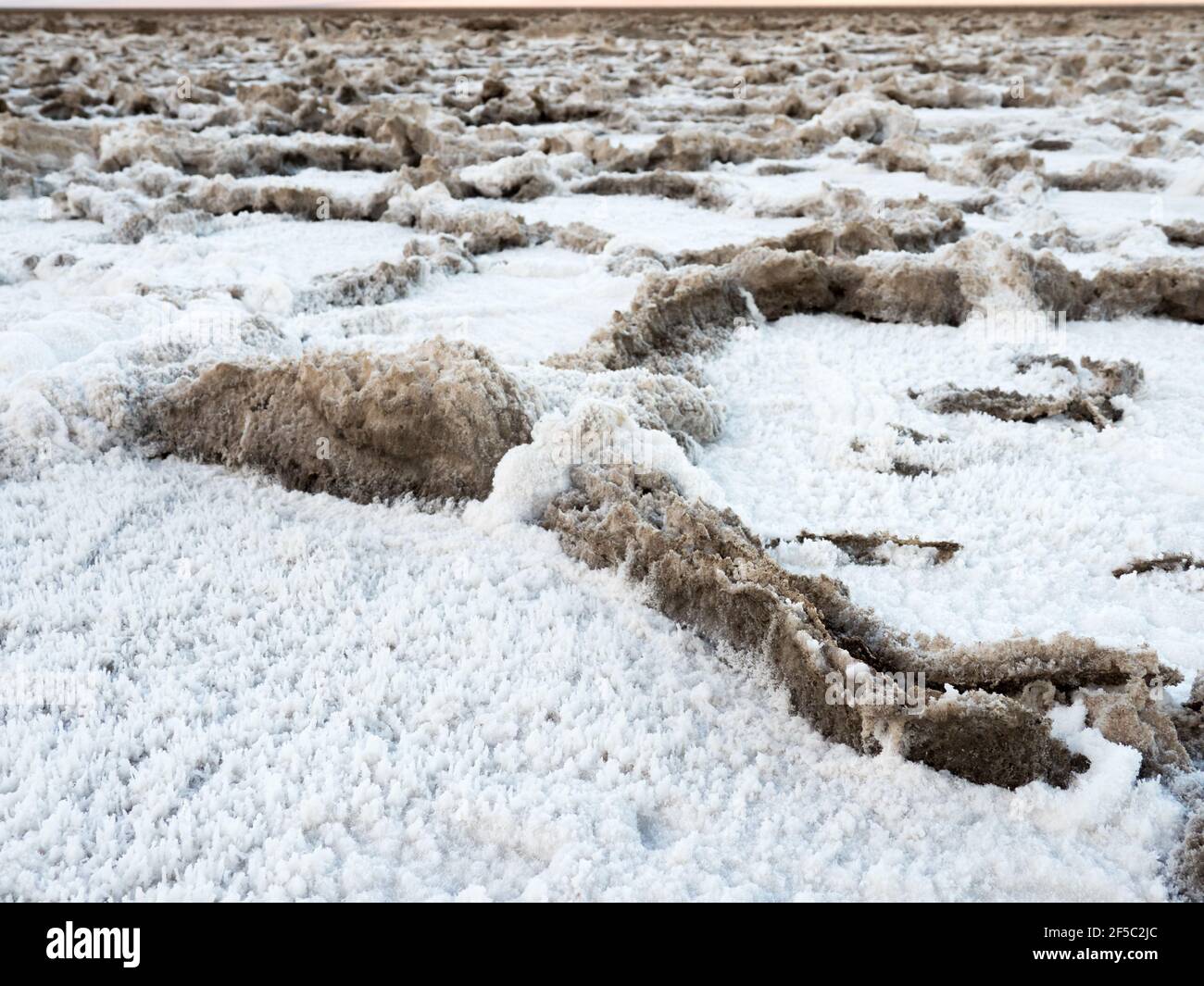 The salt flats at Badwater basin, the lowest point in the USA at Death ...