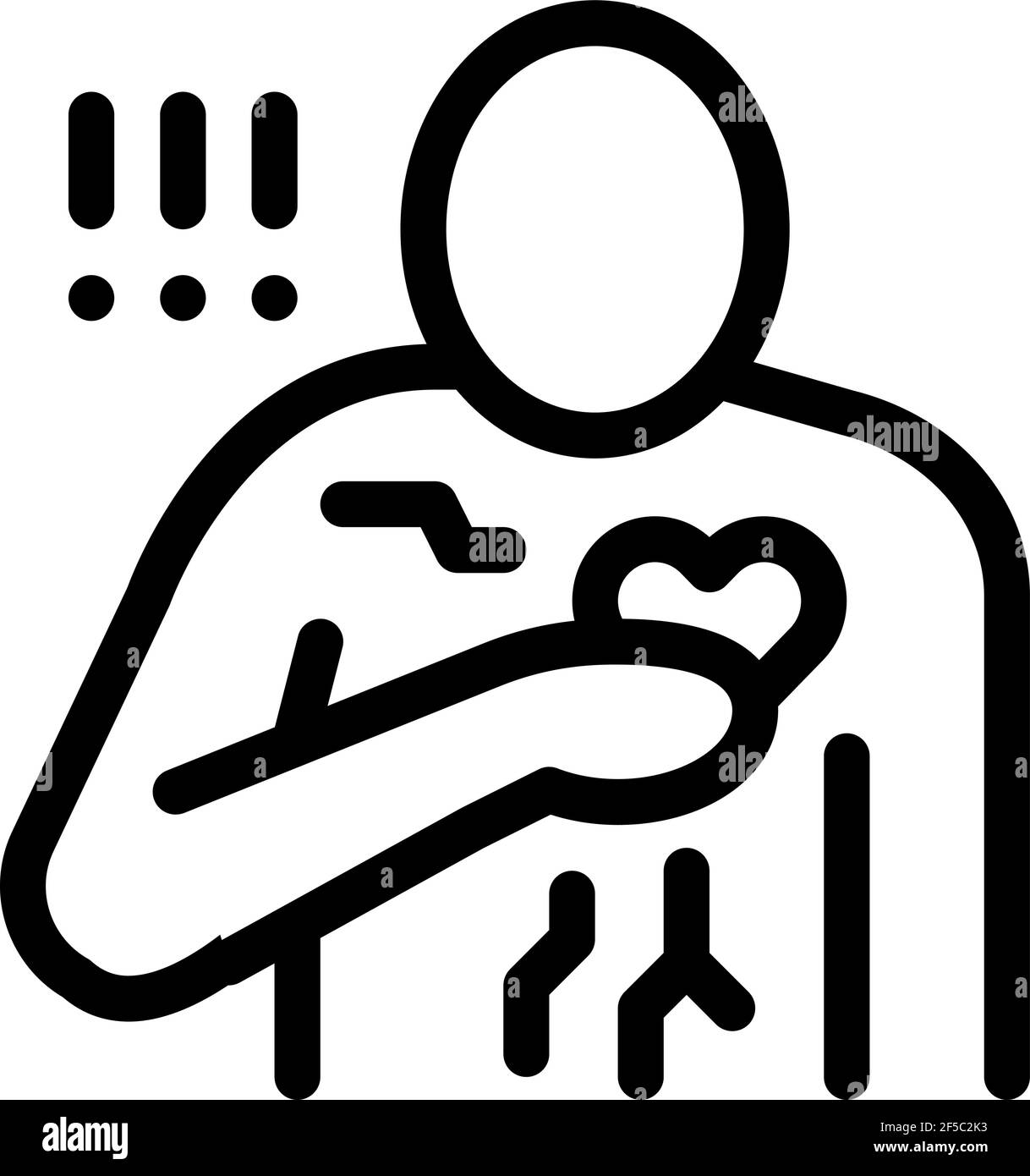 miocardial infarction, heart attack line icon vector illustration Stock ...