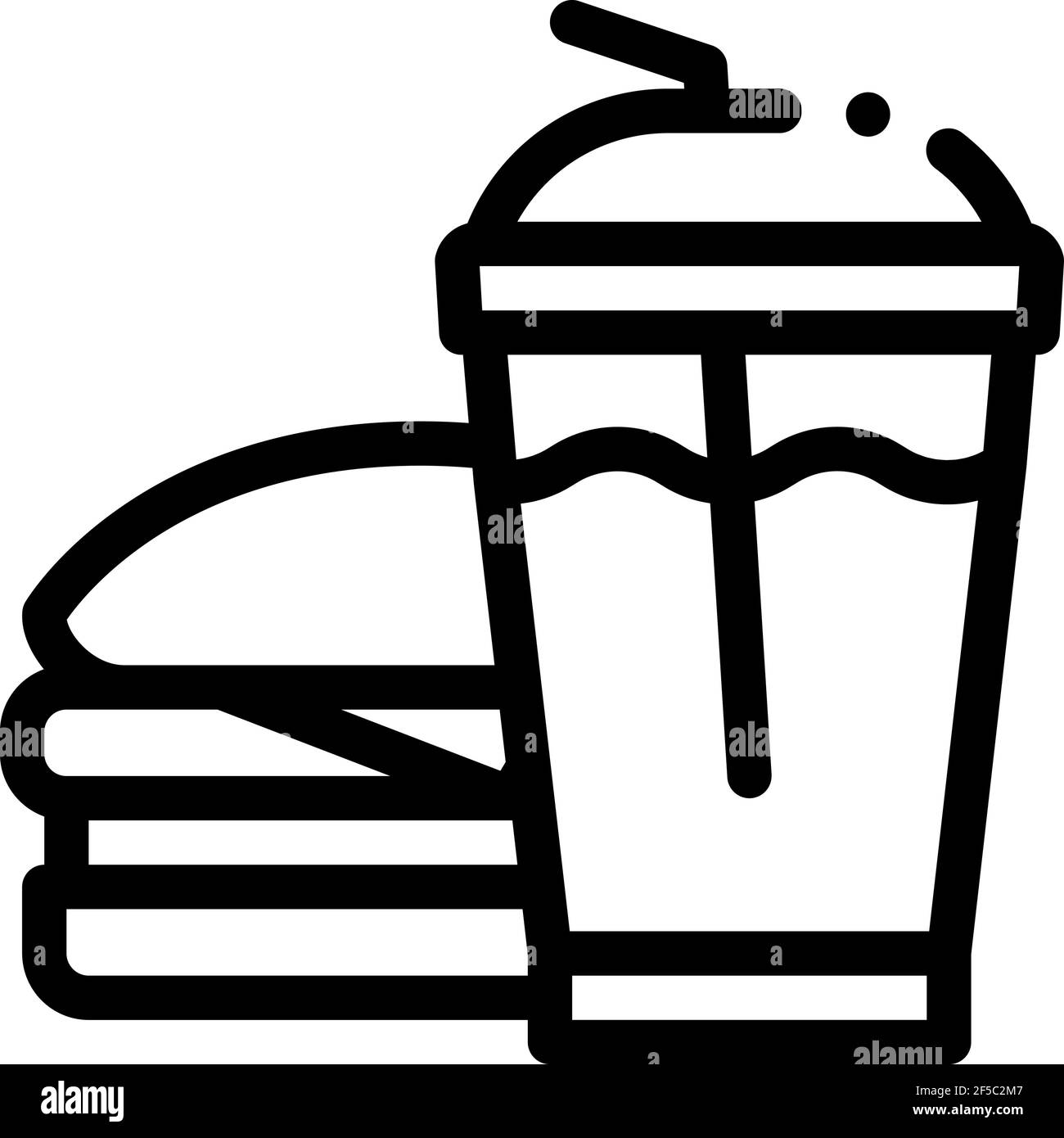 unhealthy fast food line icon vector illustration Stock Vector Image ...