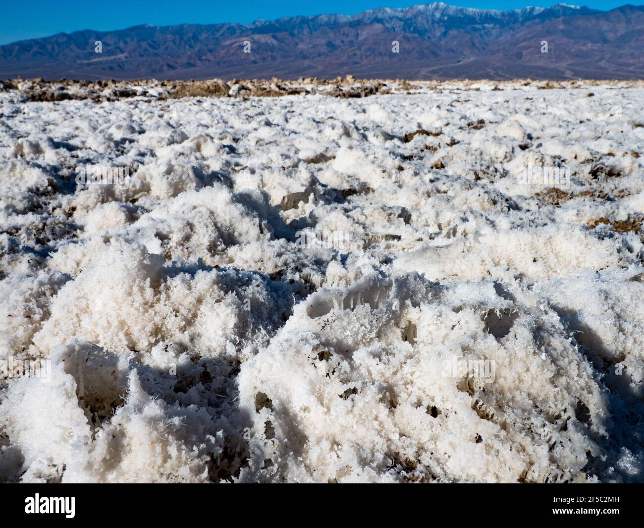 The salt flats at Badwater basin, the lowest point in the USA at Death ...