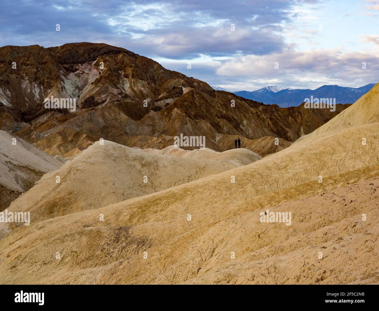 The stunning scenery of the badlands region near Zabriskie point in ...