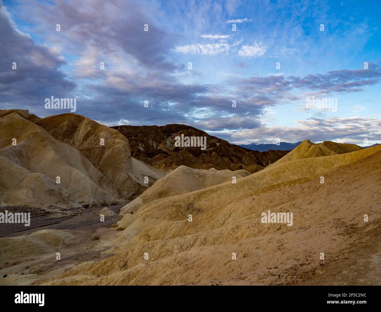 The stunning scenery of the badlands region near Zabriskie point in ...