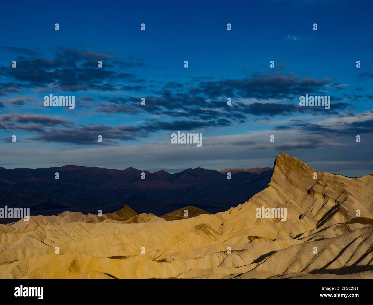 The stunning scenery of the badlands region near Zabriskie point in ...
