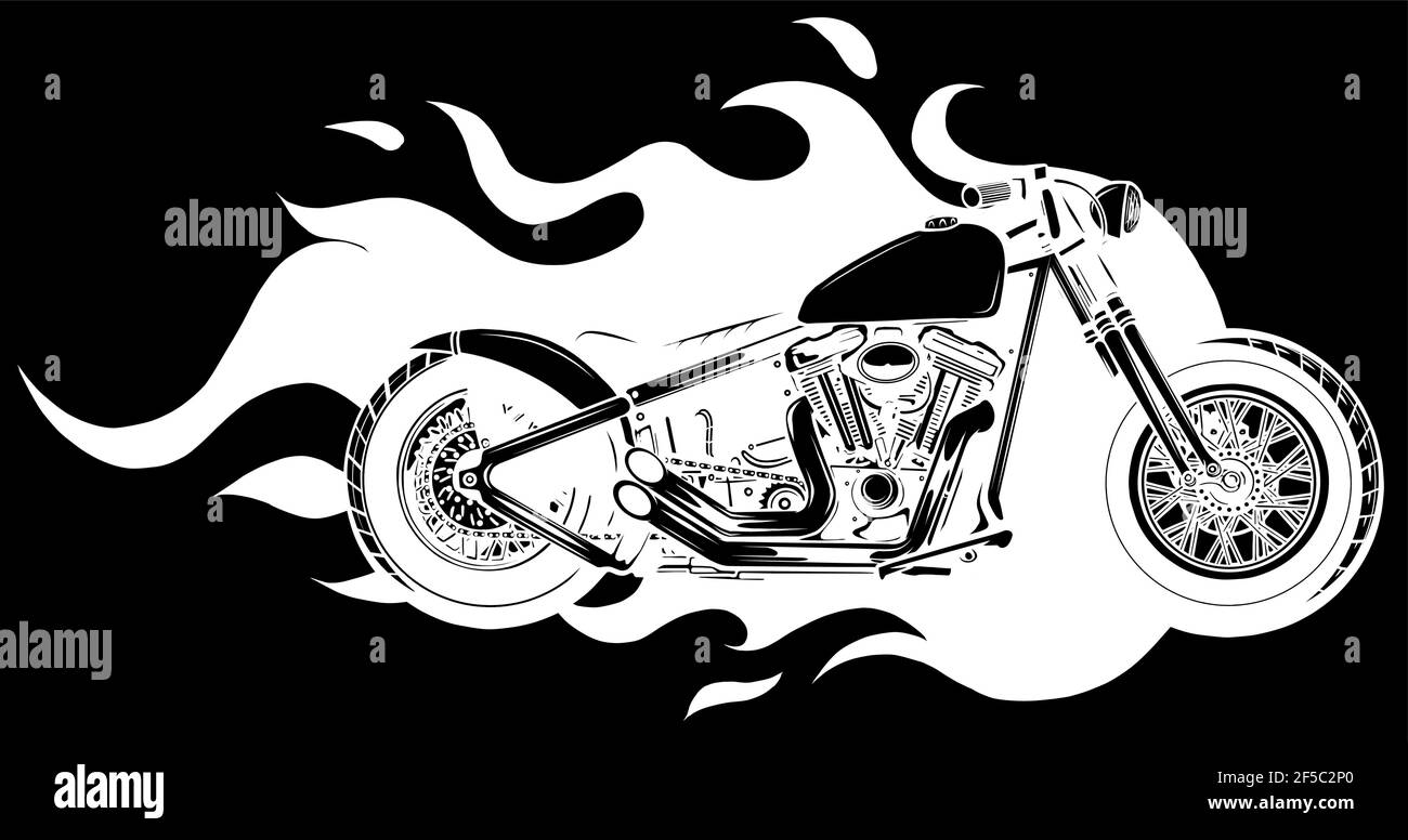 Drawing fire flame burn hot Black and White Stock Photos & Images - Alamy