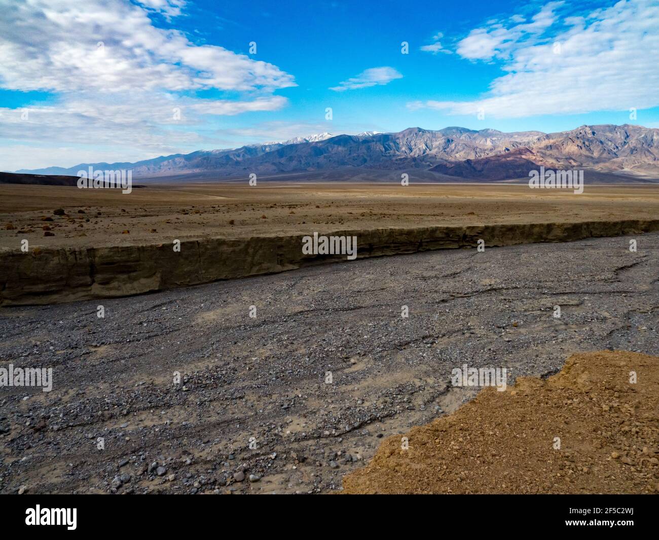 The stunning scenery of the badlands region near Zabriskie point in ...