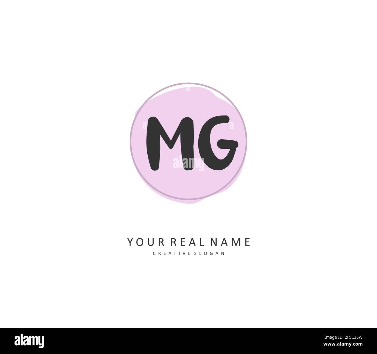 MG Initial letter handwriting and signature logo. A concept handwriting ...