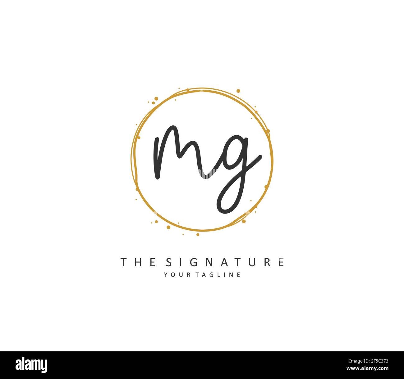 MG Initial letter handwriting and signature logo. A concept handwriting ...
