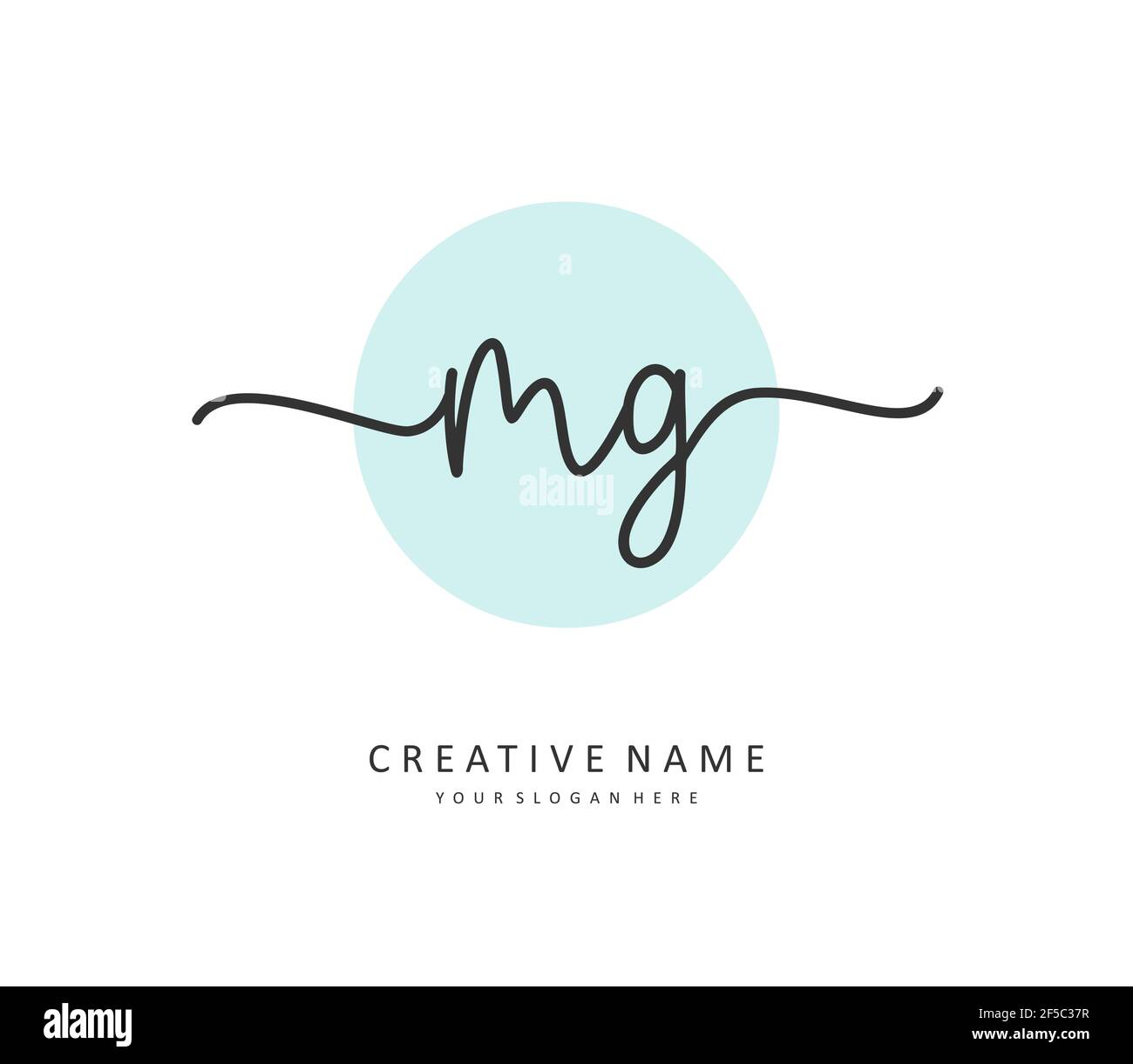 MG Initial letter handwriting and signature logo. A concept handwriting ...