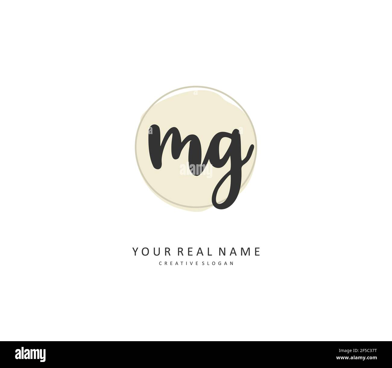 MG Initial letter handwriting and signature logo. A concept handwriting ...