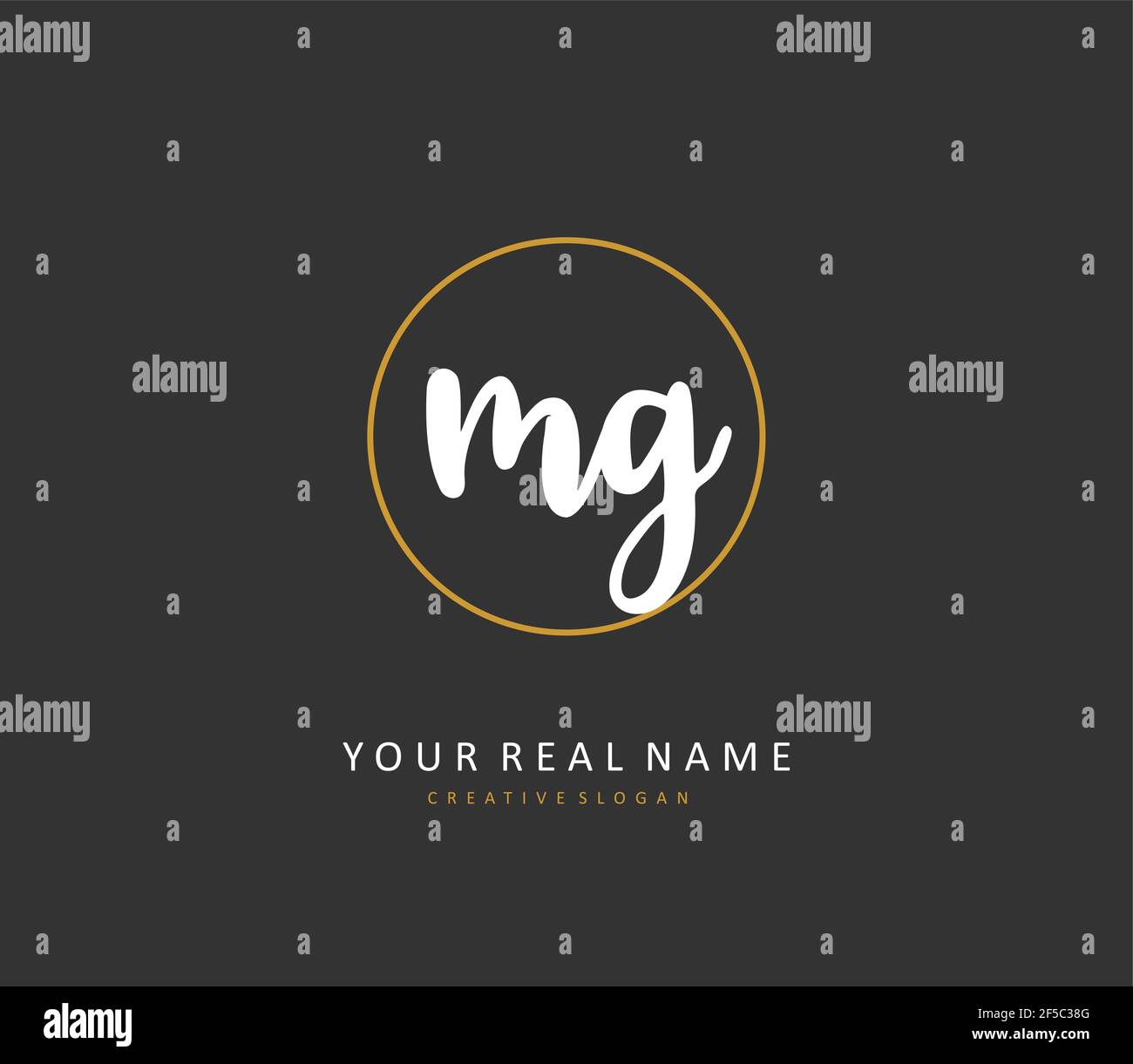 MG Initial letter handwriting and signature logo. A concept handwriting ...