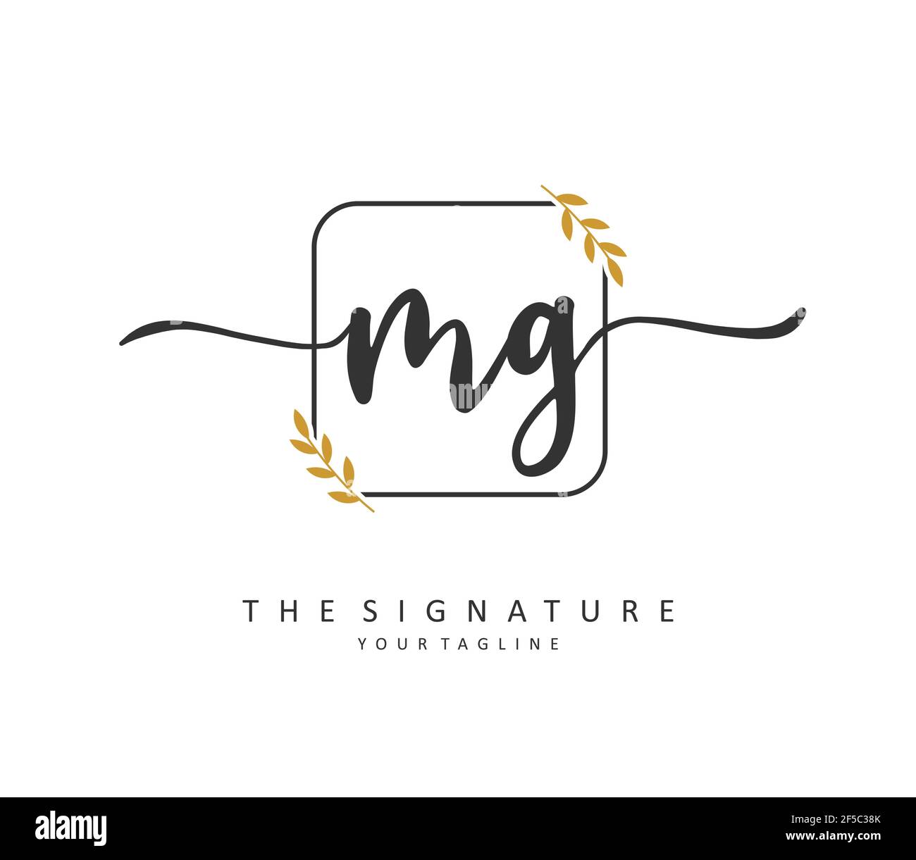 MG Initial letter handwriting and signature logo. A concept handwriting ...