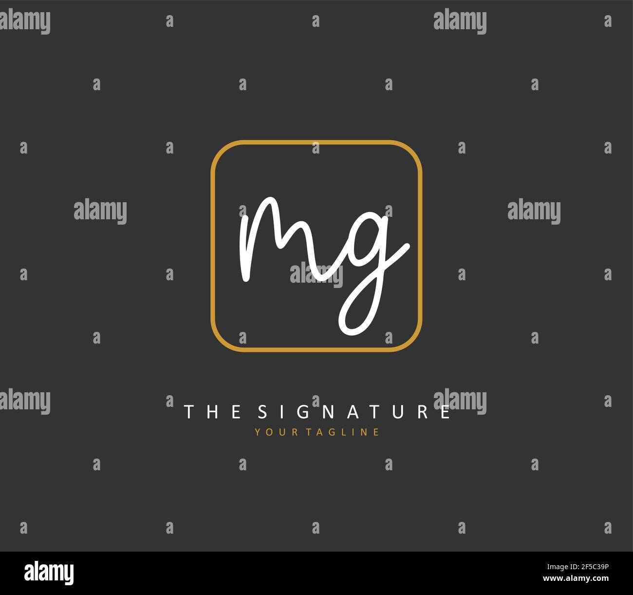 MG Initial letter handwriting and signature logo. A concept handwriting initial logo with ...