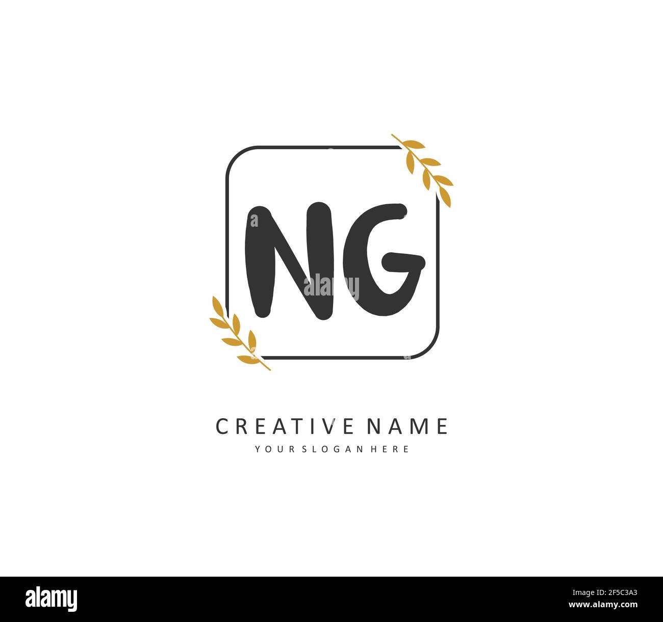 NG Initial letter handwriting and signature logo. A concept handwriting ...