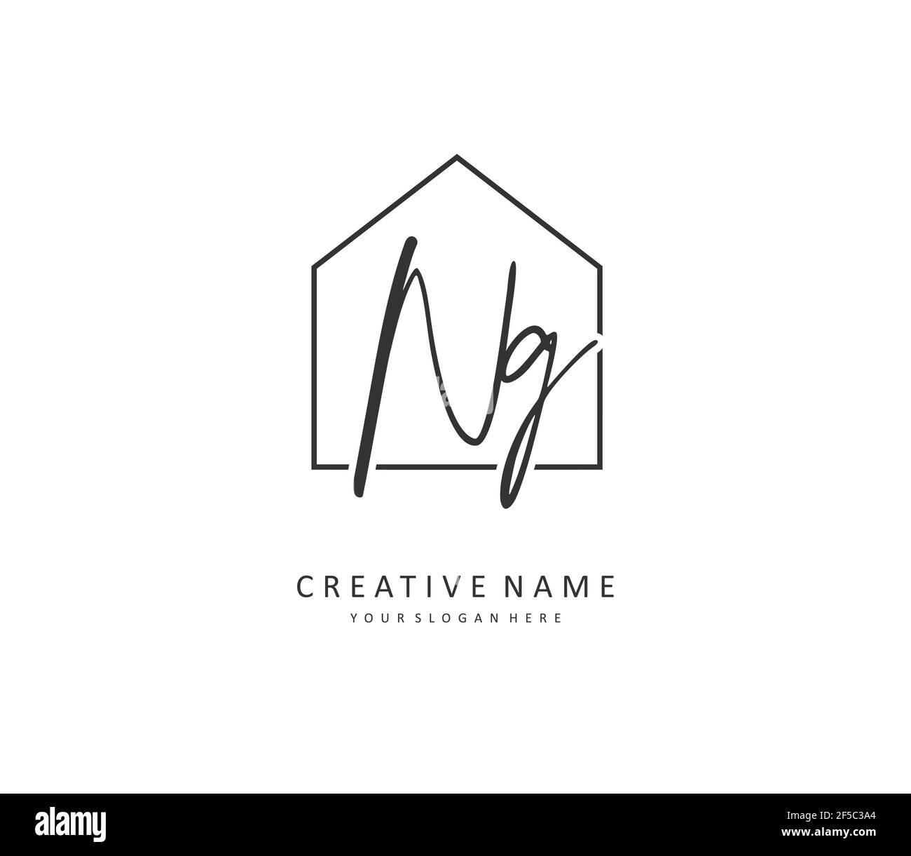NG Initial letter handwriting and signature logo. A concept handwriting ...