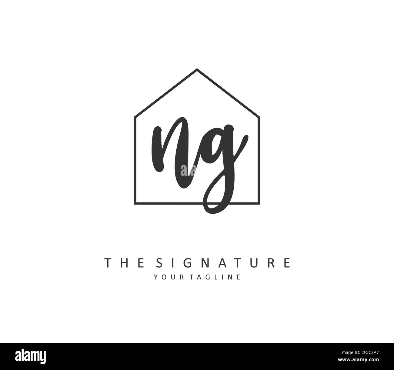 NG Initial letter handwriting and signature logo. A concept handwriting ...