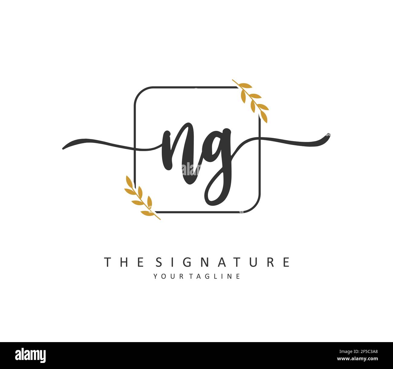 NG Initial letter handwriting and signature logo. A concept handwriting ...