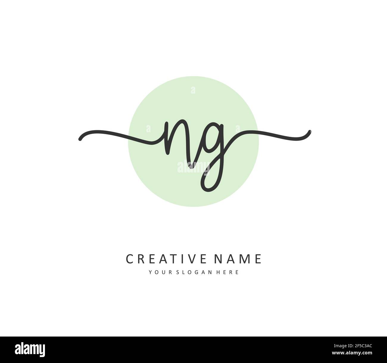 NG Initial letter handwriting and signature logo. A concept handwriting ...