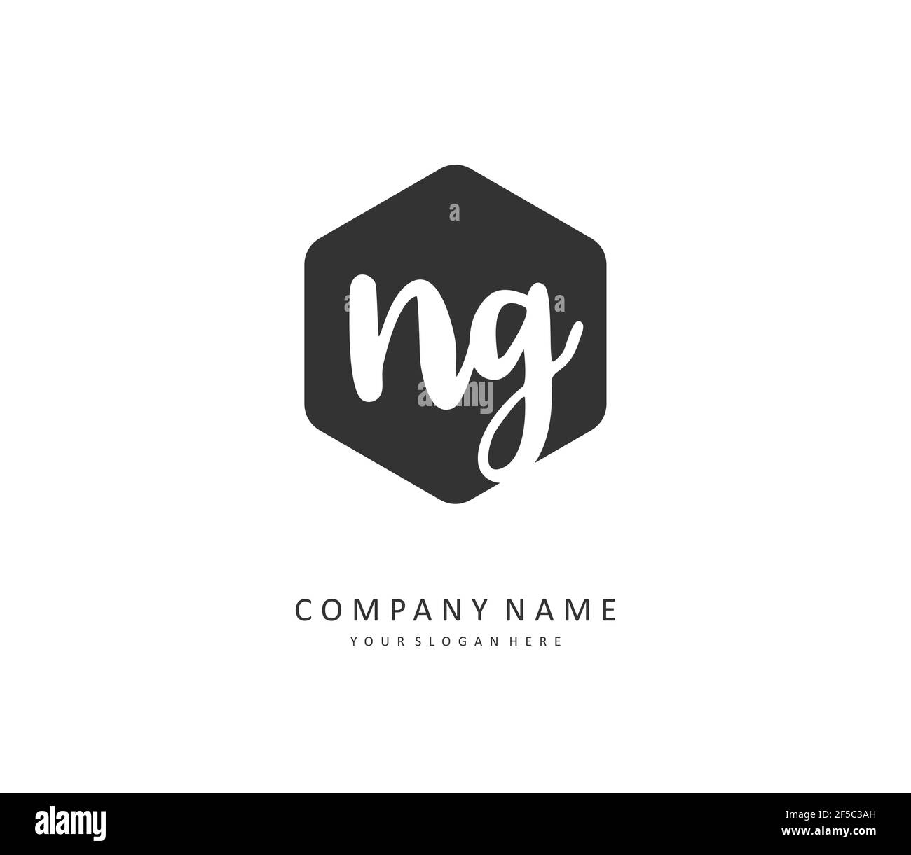 NG Initial letter handwriting and signature logo. A concept handwriting ...