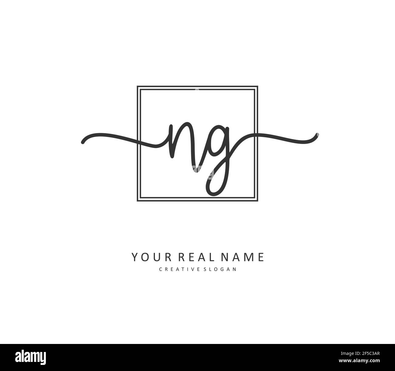 NG Initial letter handwriting and signature logo. A concept handwriting ...