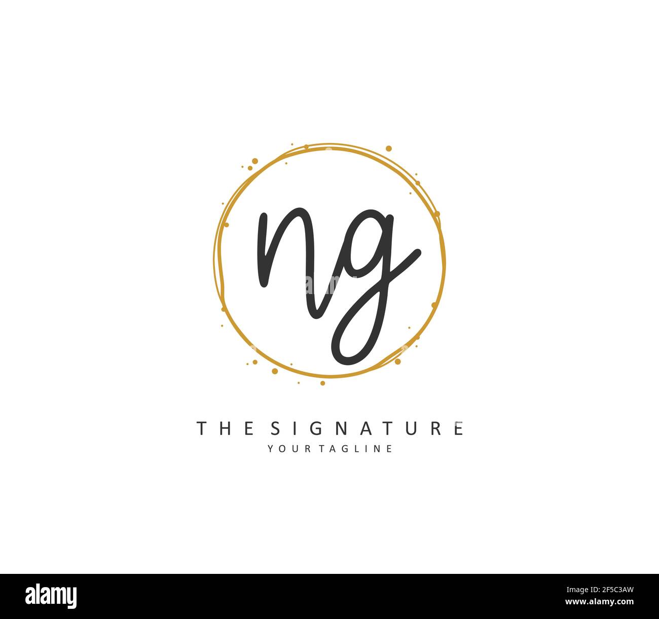 NG Initial letter handwriting and signature logo. A concept handwriting ...