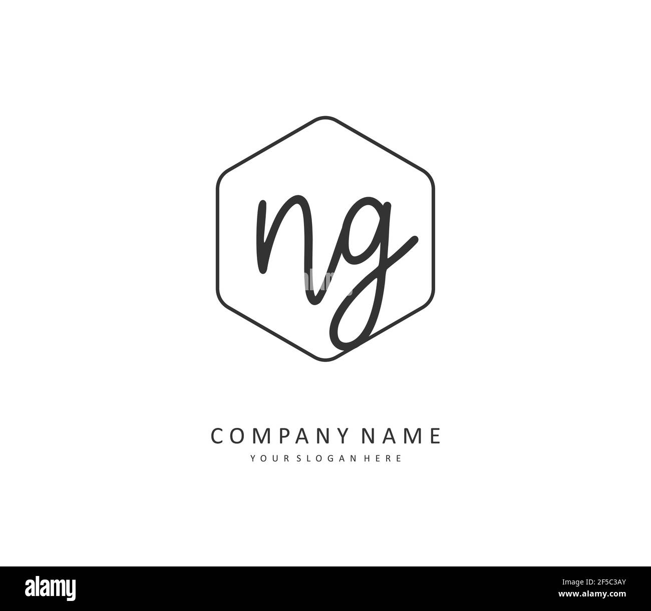 NG Initial letter handwriting and signature logo. A concept handwriting ...