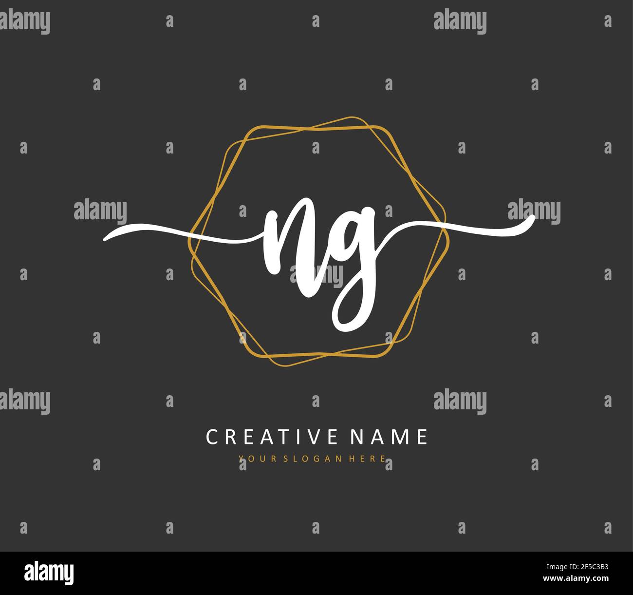 NG Initial letter handwriting and signature logo. A concept handwriting ...