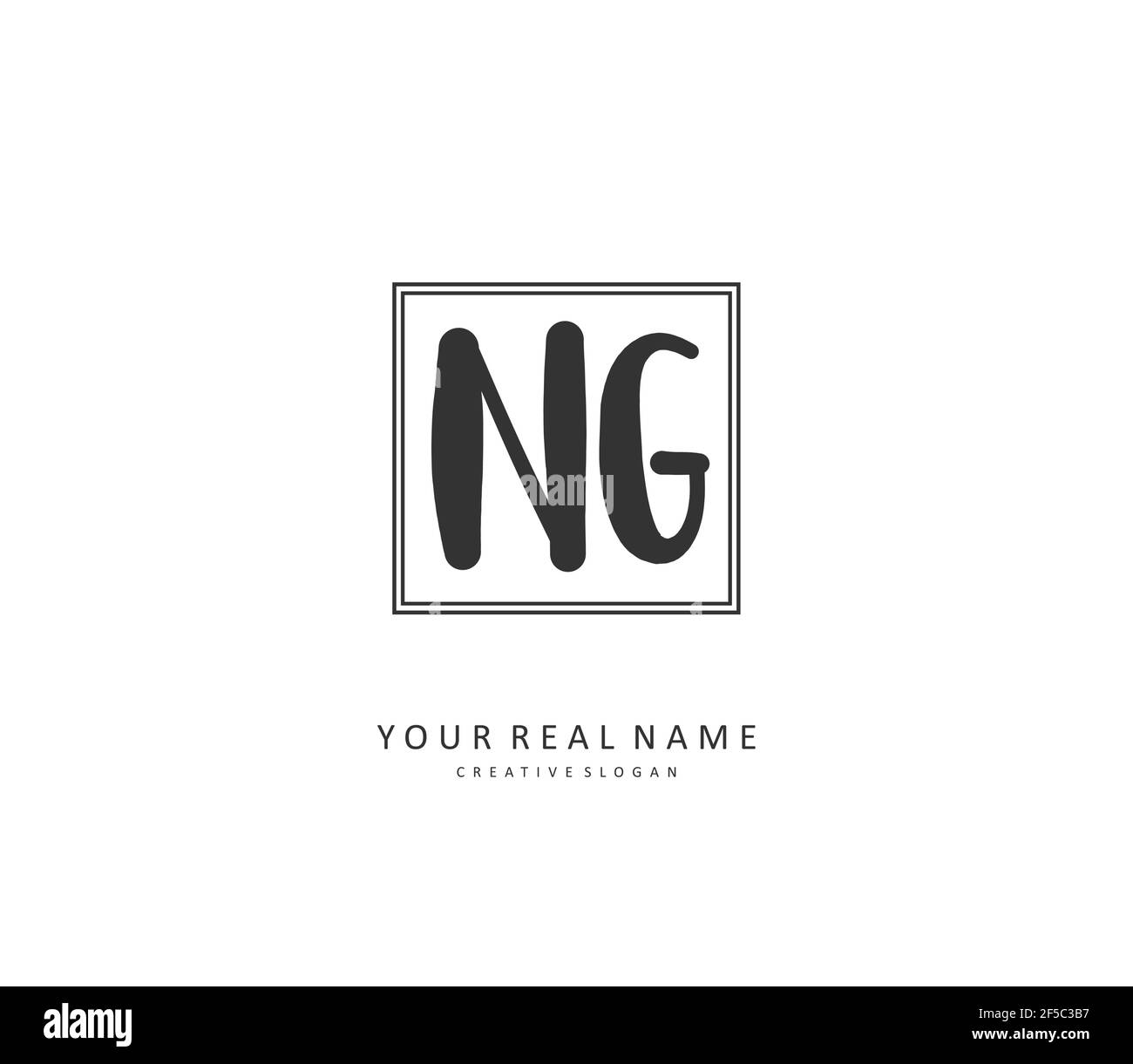 NG Initial letter handwriting and signature logo. A concept handwriting ...