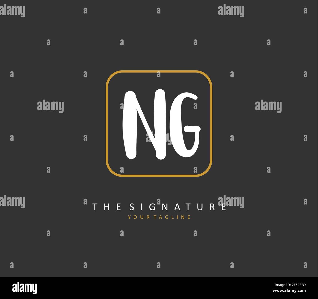 NG Initial letter handwriting and signature logo. A concept handwriting ...