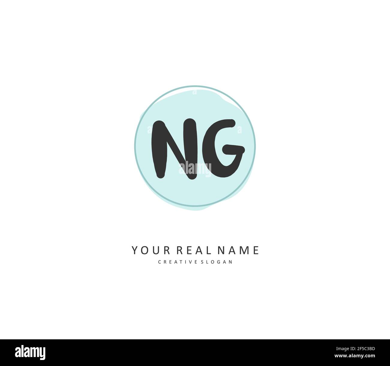 NG Initial letter handwriting and signature logo. A concept handwriting ...