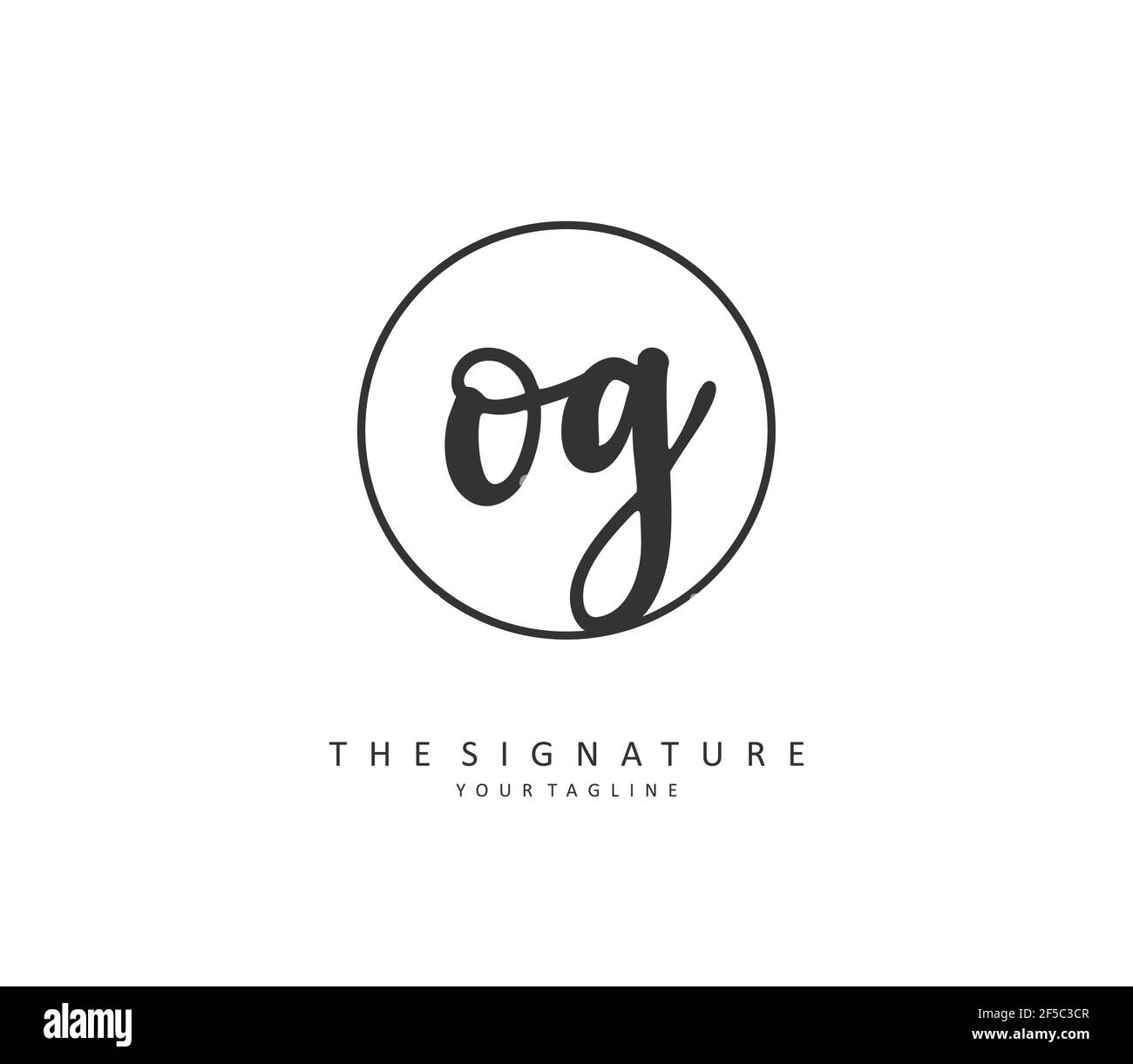 OG Initial letter handwriting and signature logo. A concept handwriting ...